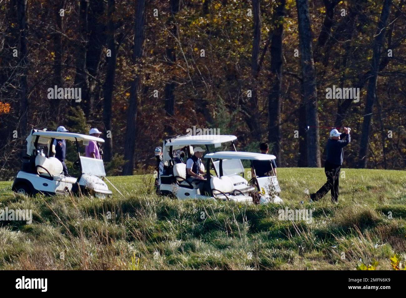 President Donald Trump participates in a round of golf at the Trump ...