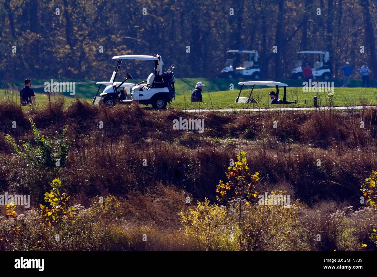 President Donald Trump participates in a round of golf at the Trump ...