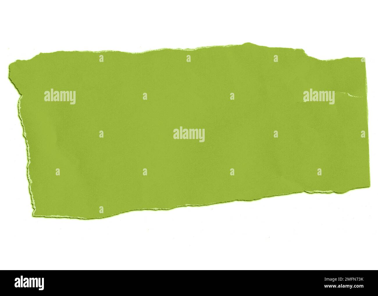 ripped piece of horizontal green paper note Stock Photo - Alamy
