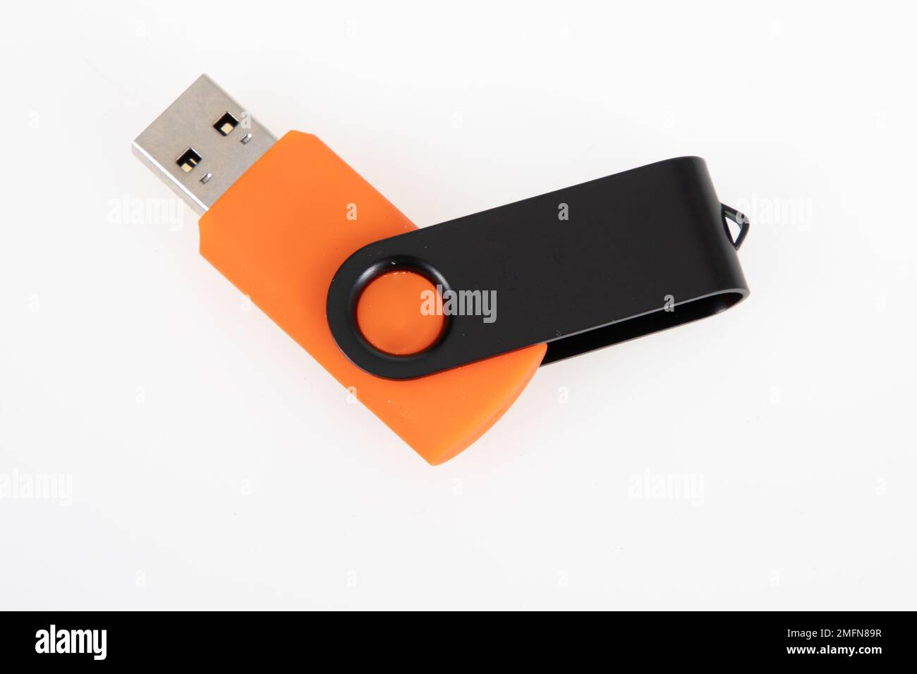 orange USB flash drive key isolated on white background Stock Photo - Alamy