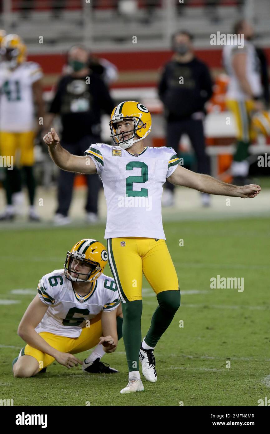 Green Bay Packers kicker Mason Crosby (2) in action with Green Bay ...