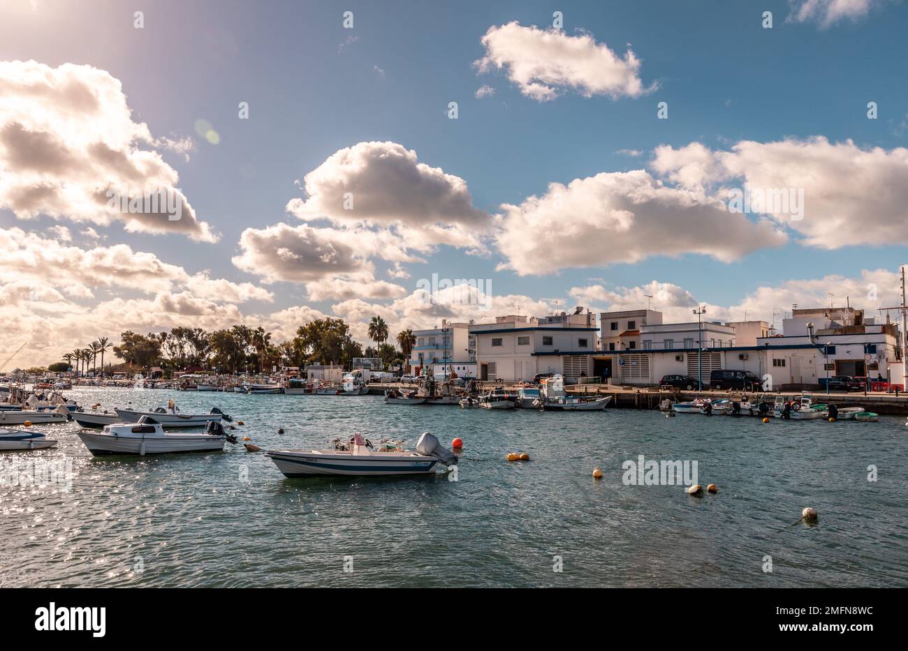 Fishing Port and cityscape of Fuseta in Algarve Stock Photo - Alamy