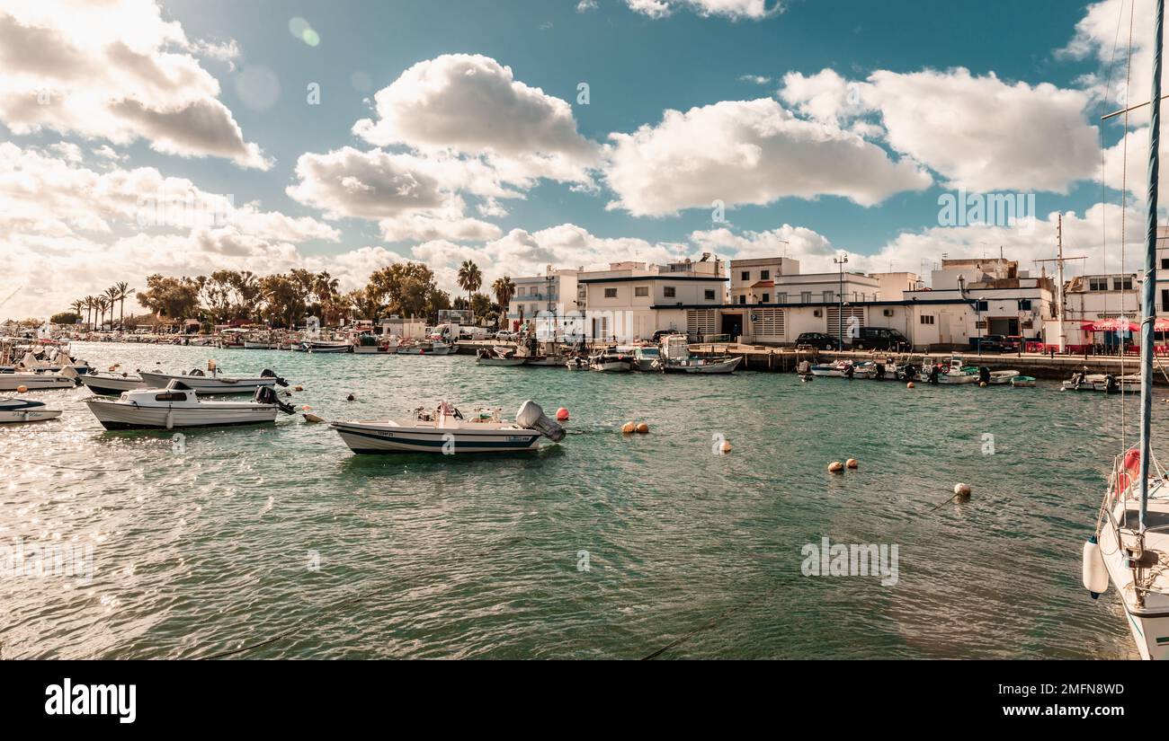 Fishing Port and cityscape of Fuseta in Algarve Stock Photo - Alamy
