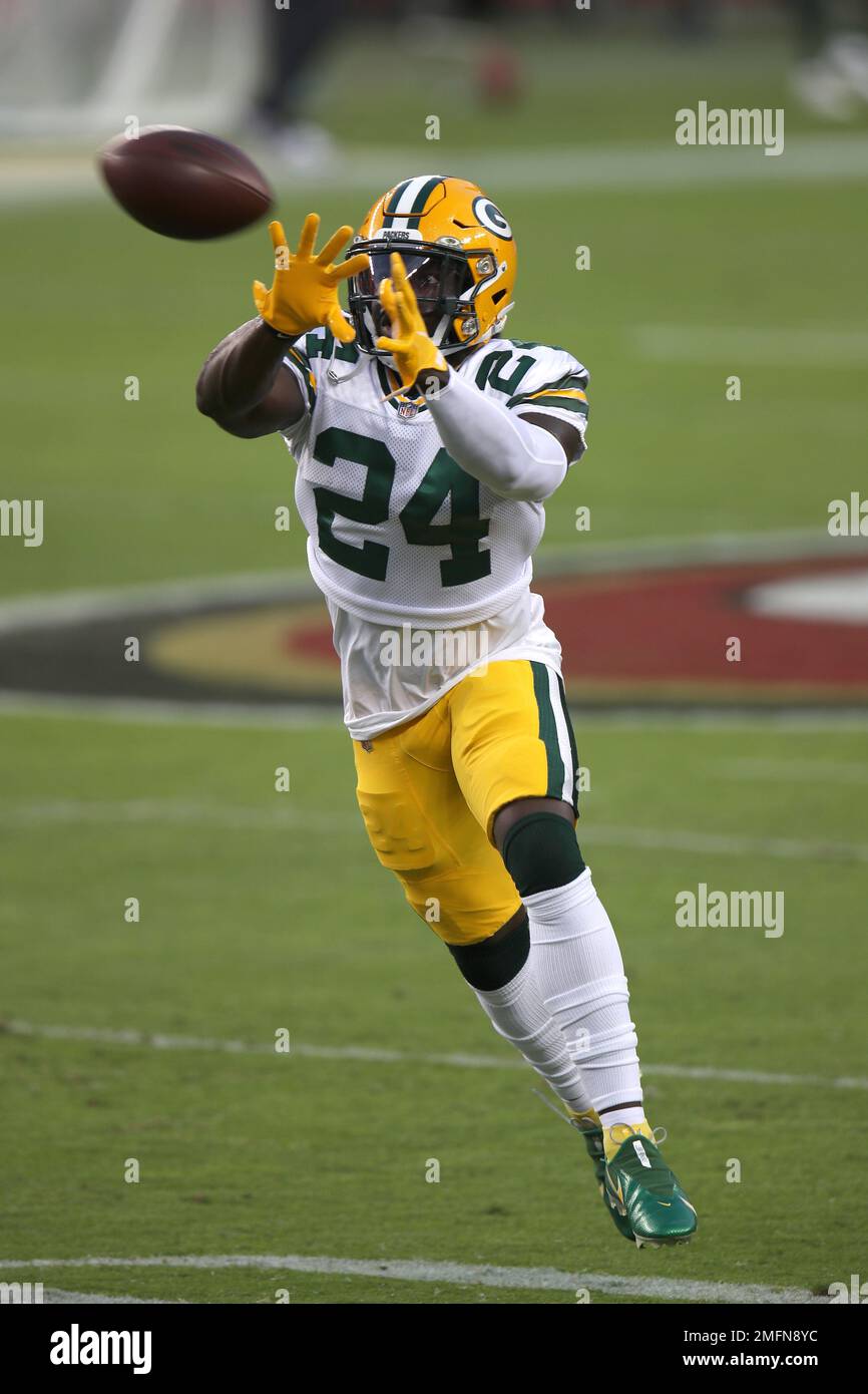 Green Bay Packers safety Raven Greene (24) warms up before an NFL ...