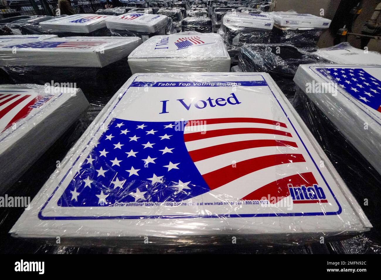 Table top voting stations are store in the Allegheny County Election ...