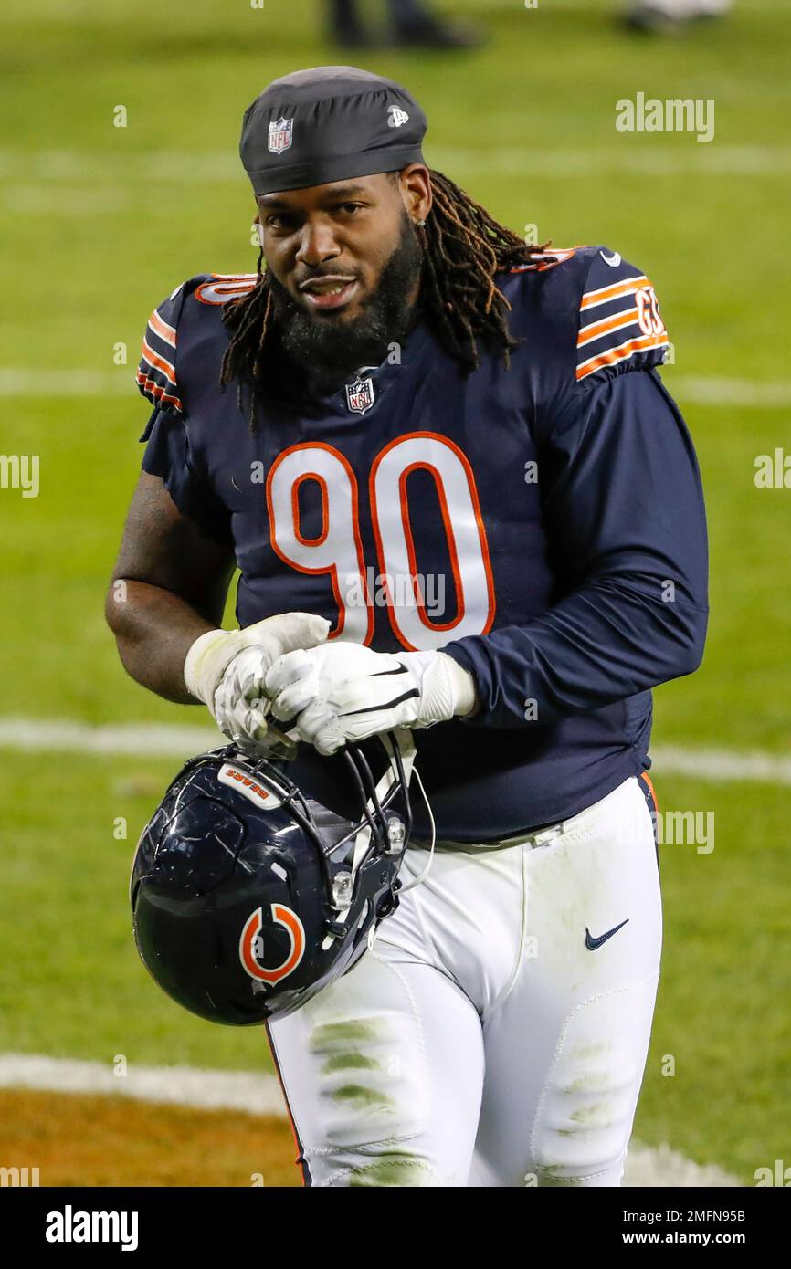 Chicago Bears defensive tackle John Jenkins (90) walks off the field ...