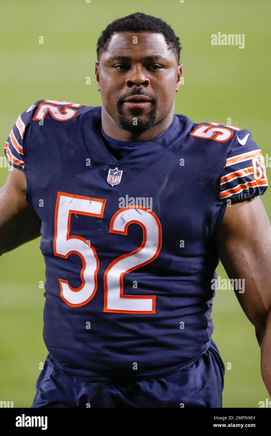 Chicago Bears outside linebacker Khalil Mack (52) walks off the field ...