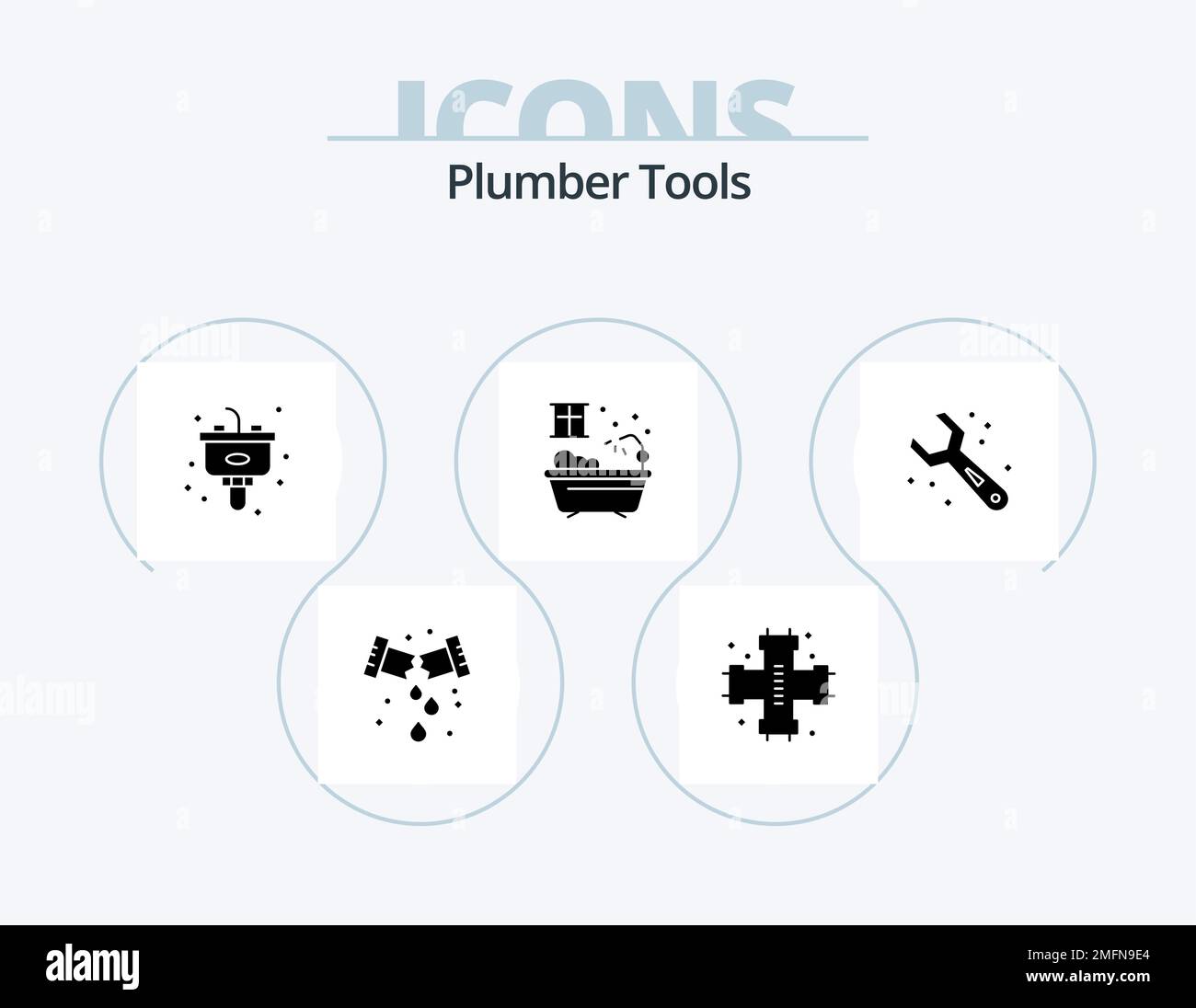 Plumber Glyph Icon Pack 5 Icon Design. plumbing. water. system. shower ...