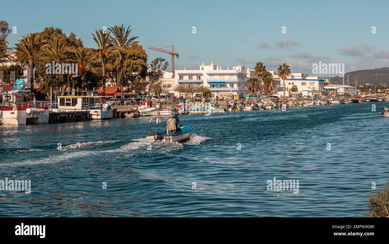 Fishing Port and cityscape of Fuseta in Algarve Stock Photo - Alamy