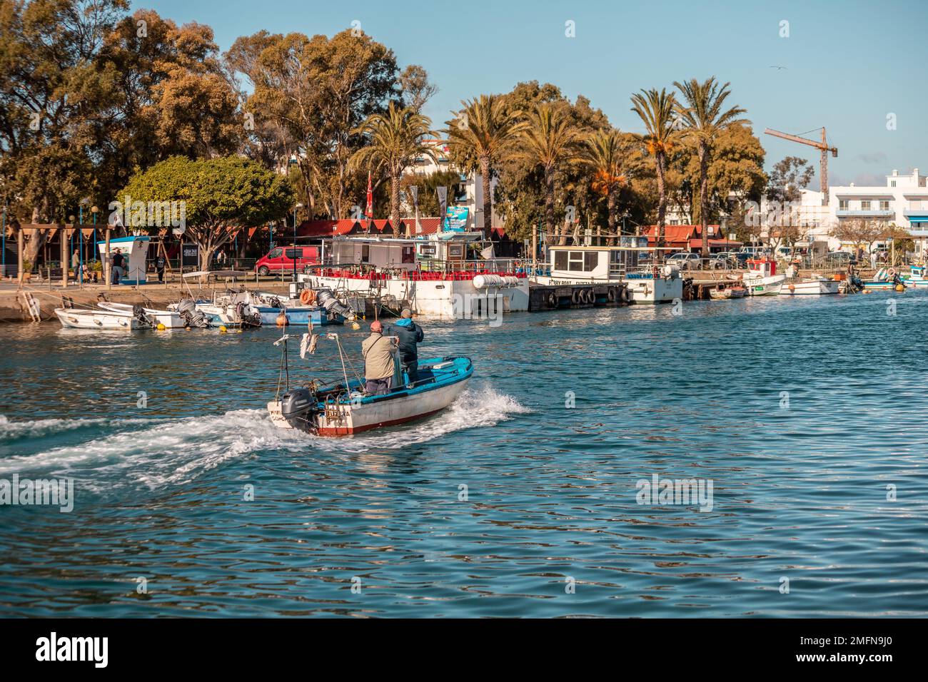 Fishing Port and cityscape of Fuseta in Algarve Stock Photo - Alamy