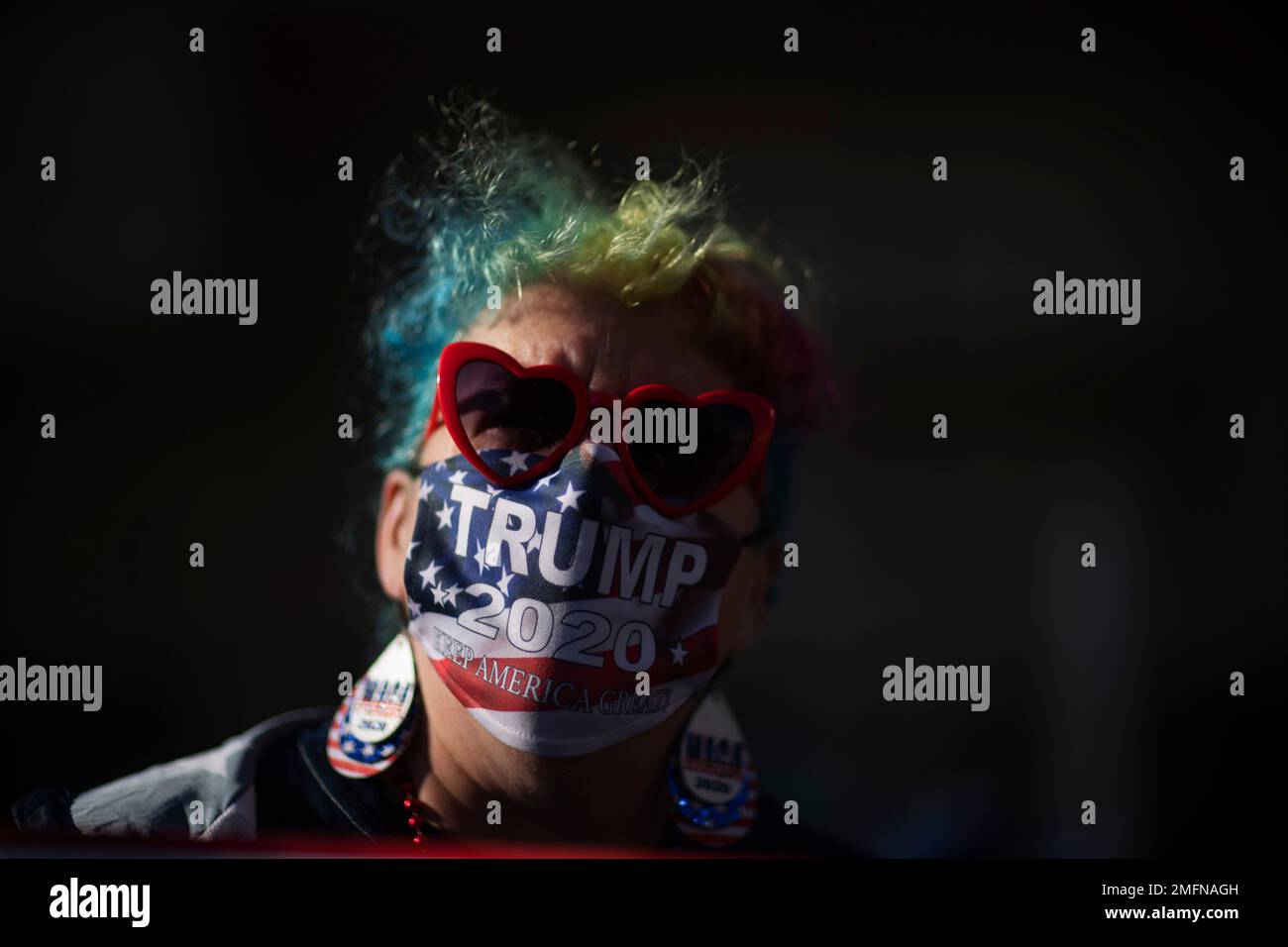 Trump supporter Sandra Ragan attends a protest against the election ...