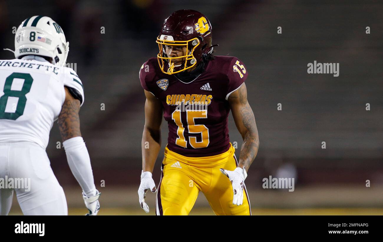 Central Michigan's Dallas Dixon is shown during an NCAA football game ...