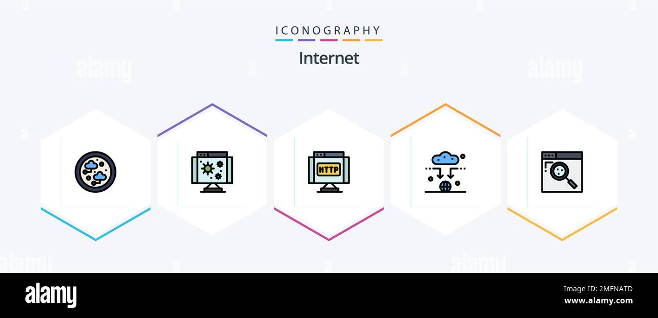 Internet 25 FilledLine icon pack including internet. wifi. domain ...