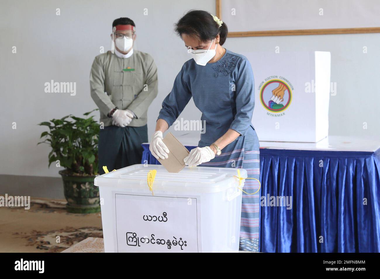 FILE - In this Oct. 29, 2020, file photo, Myanmar leader Aung San Suu ...