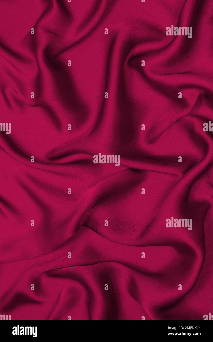 Viva magenta silk or satin luxury fabric texture. Top view Stock Photo ...