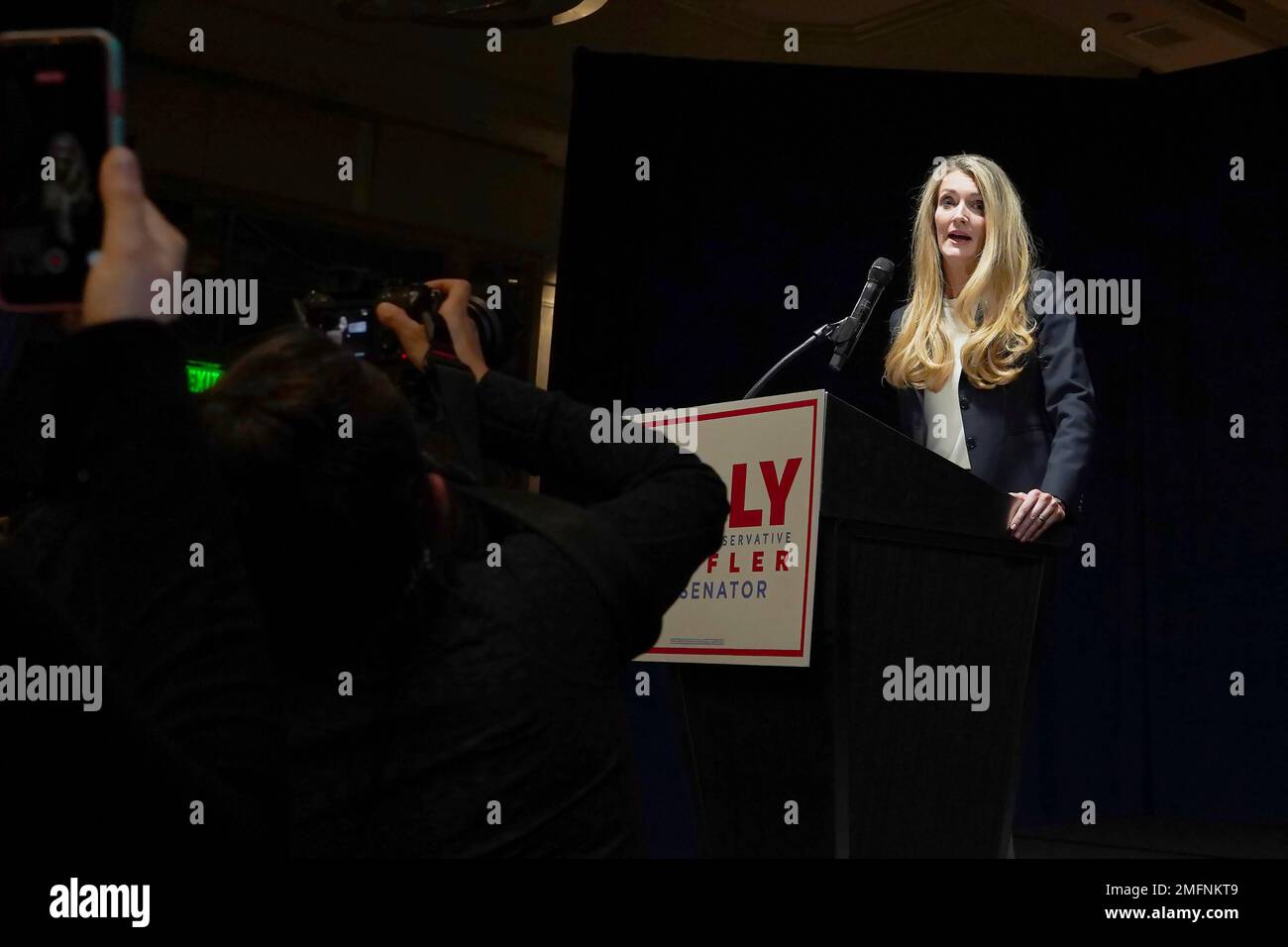 Republican candidate for Sen. Kelly Loeffler speaks to supporters at an ...