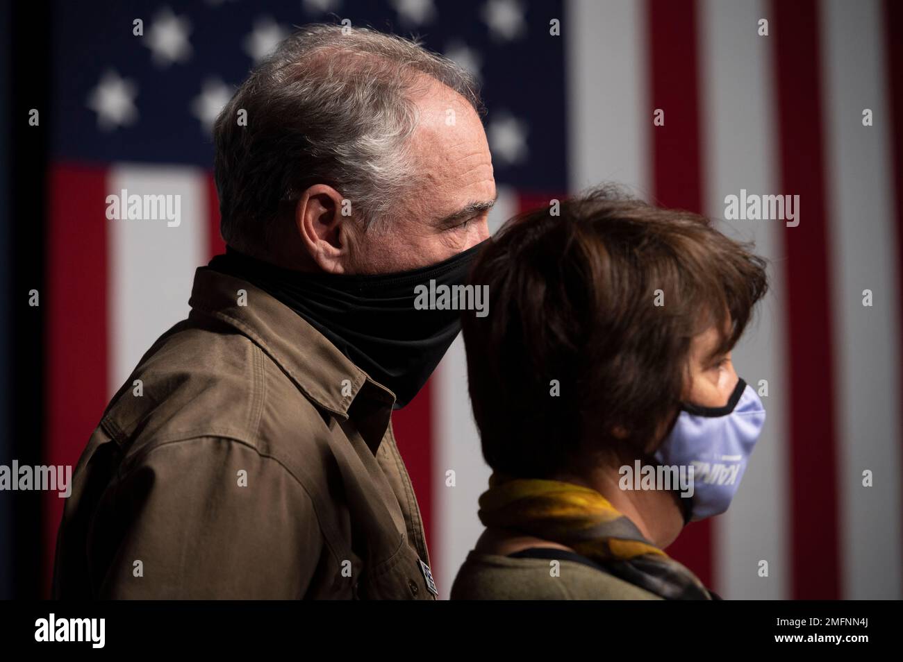 Former Virginia Gov. Tim Kaine and his wife Anne Holton look on as Sen ...