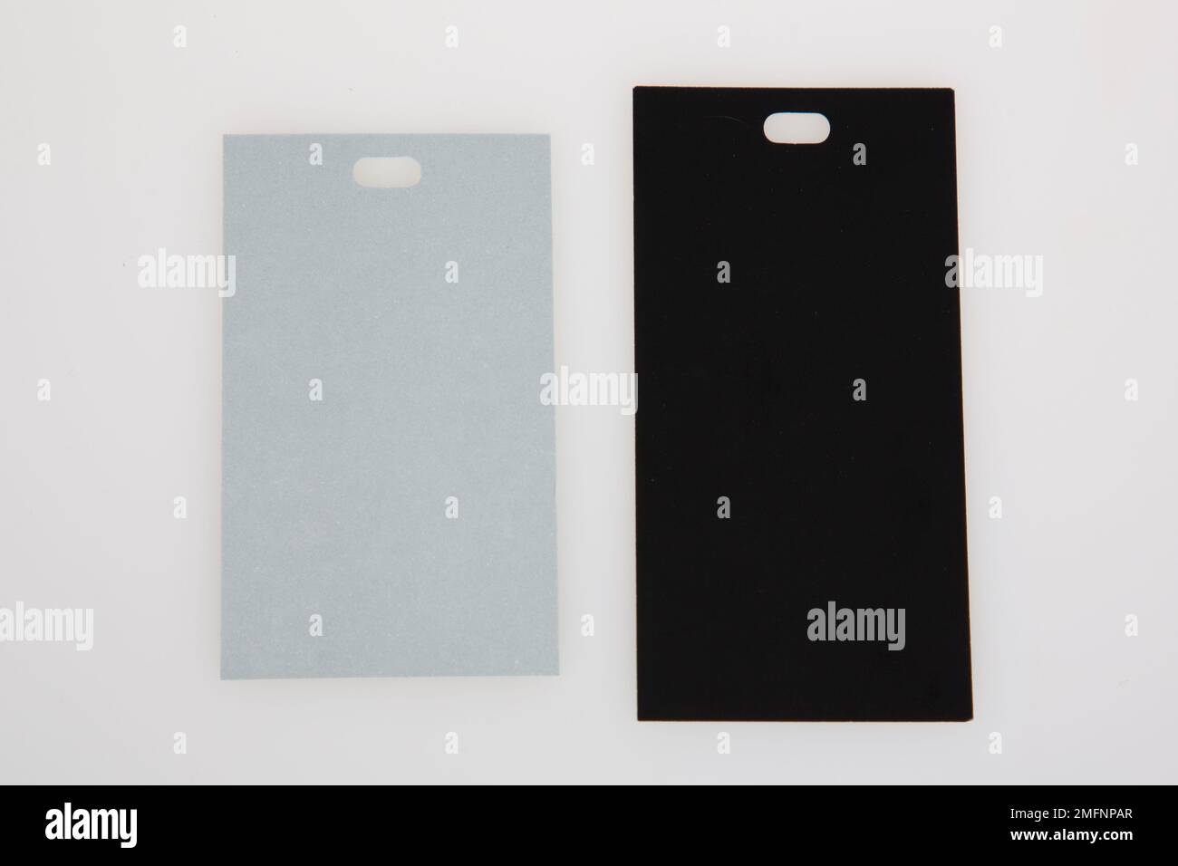 black and grey tag label isolated in gray background Stock Photo - Alamy