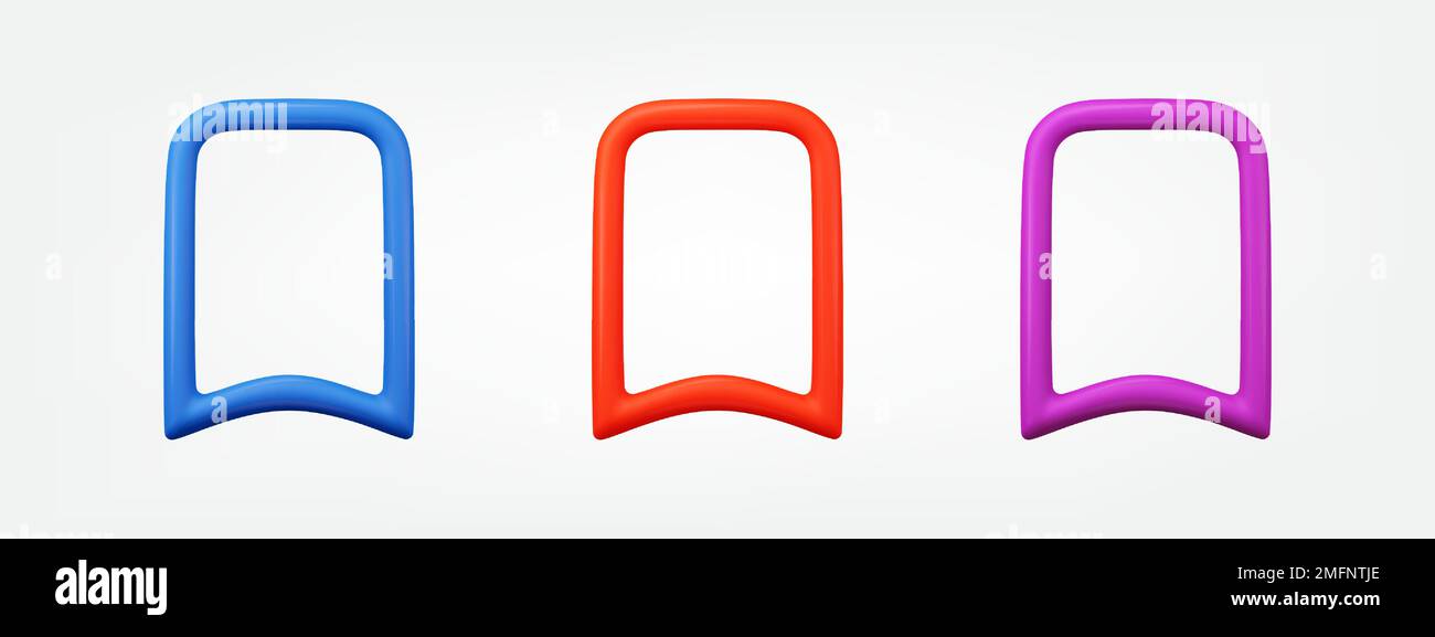 Bookmark 3d colorful icon set. realistic vector illustration. design ...