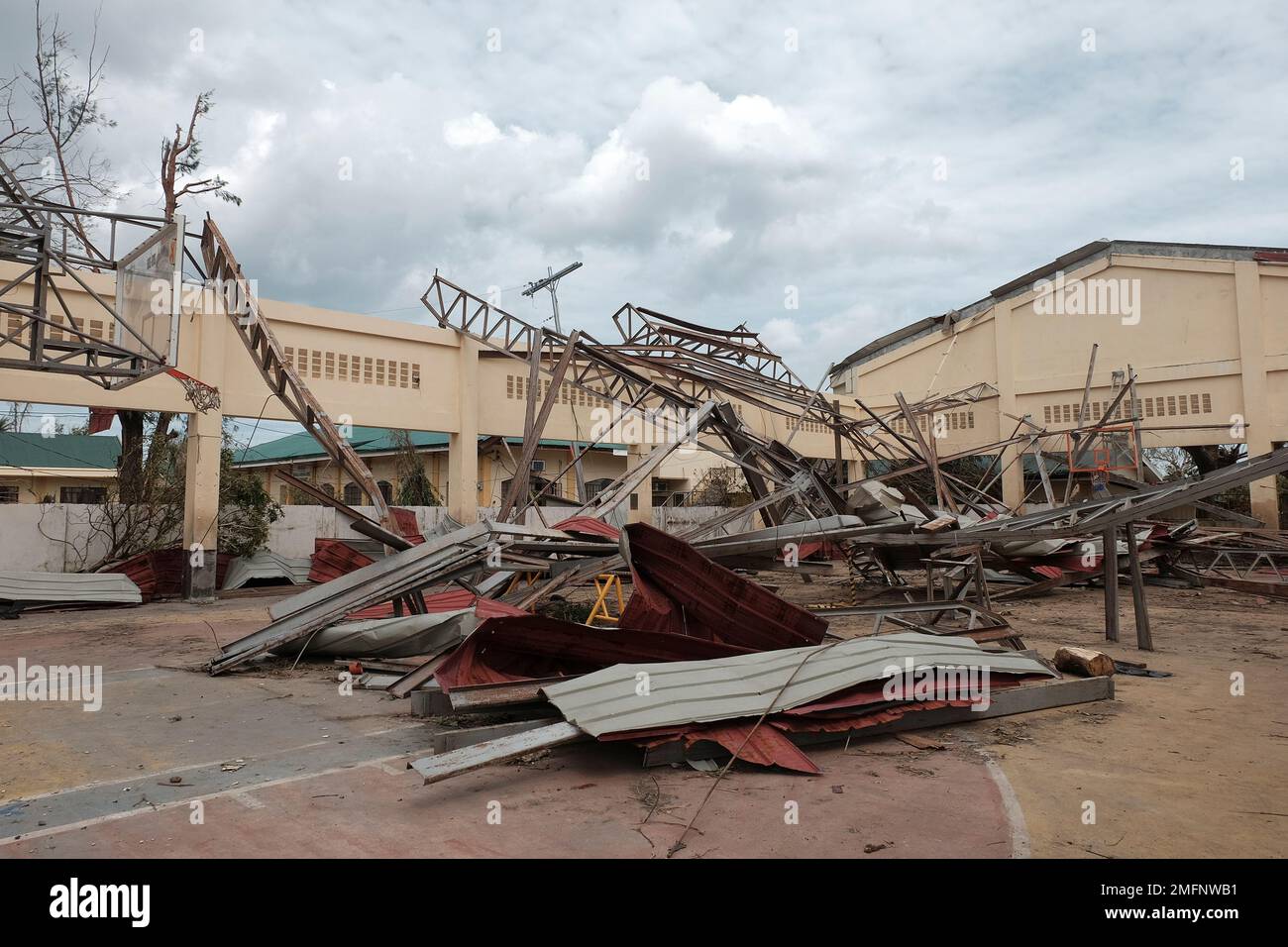 The remains of a structure damaged by Typhoon Goni lies in Albay ...