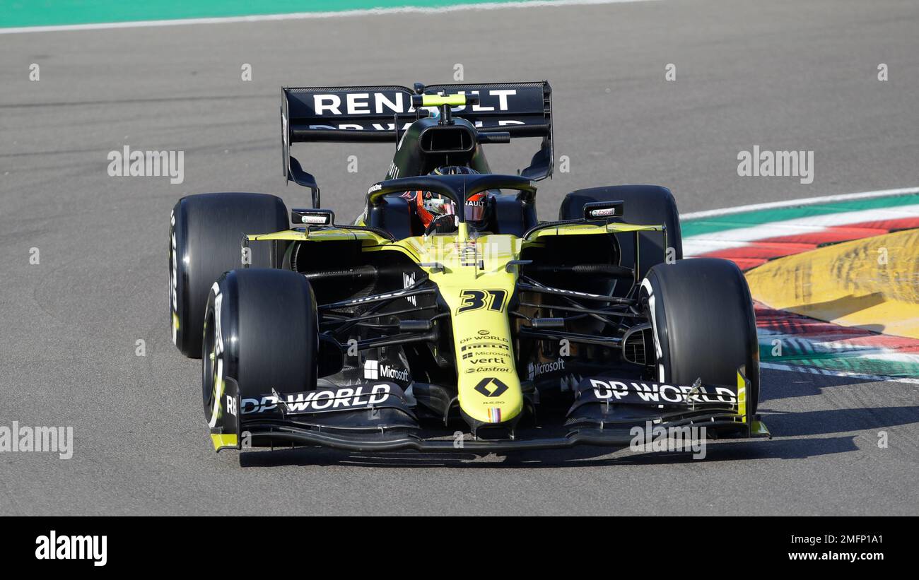Renault driver Esteban Ocon of France steers his car during free ...