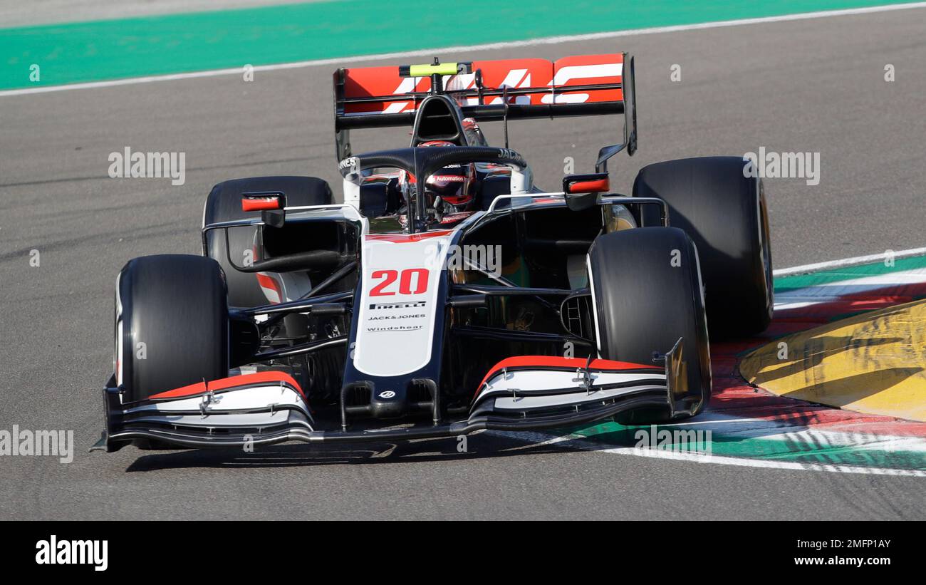 Haas driver Kevin Magnussen of Denmark steers his car during free ...