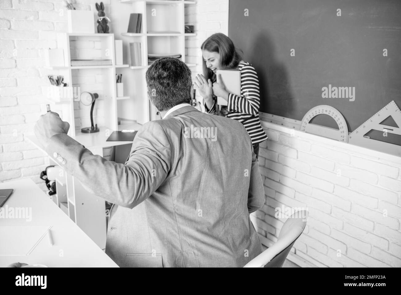 Strict school teacher Black and White Stock Photos & Images - Alamy