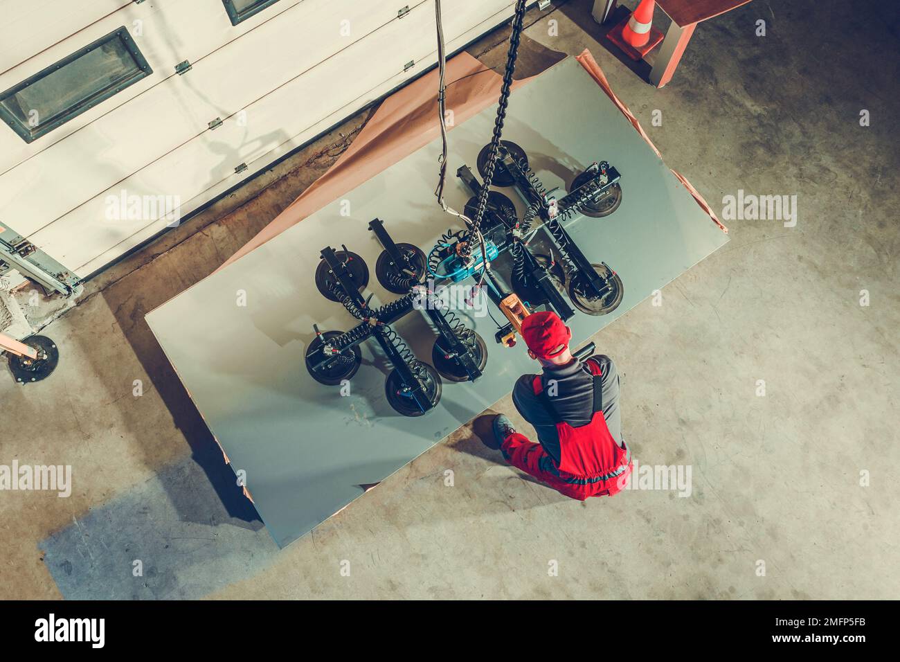 Modern Industrial Lift. Metalworking Production Worker in His 40s ...