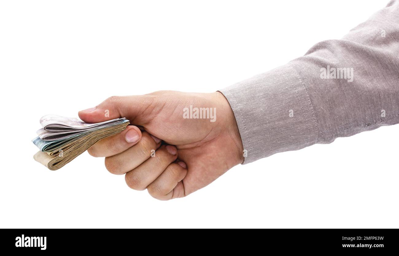 Caucasian businessmans hand money hi-res stock photography and images ...