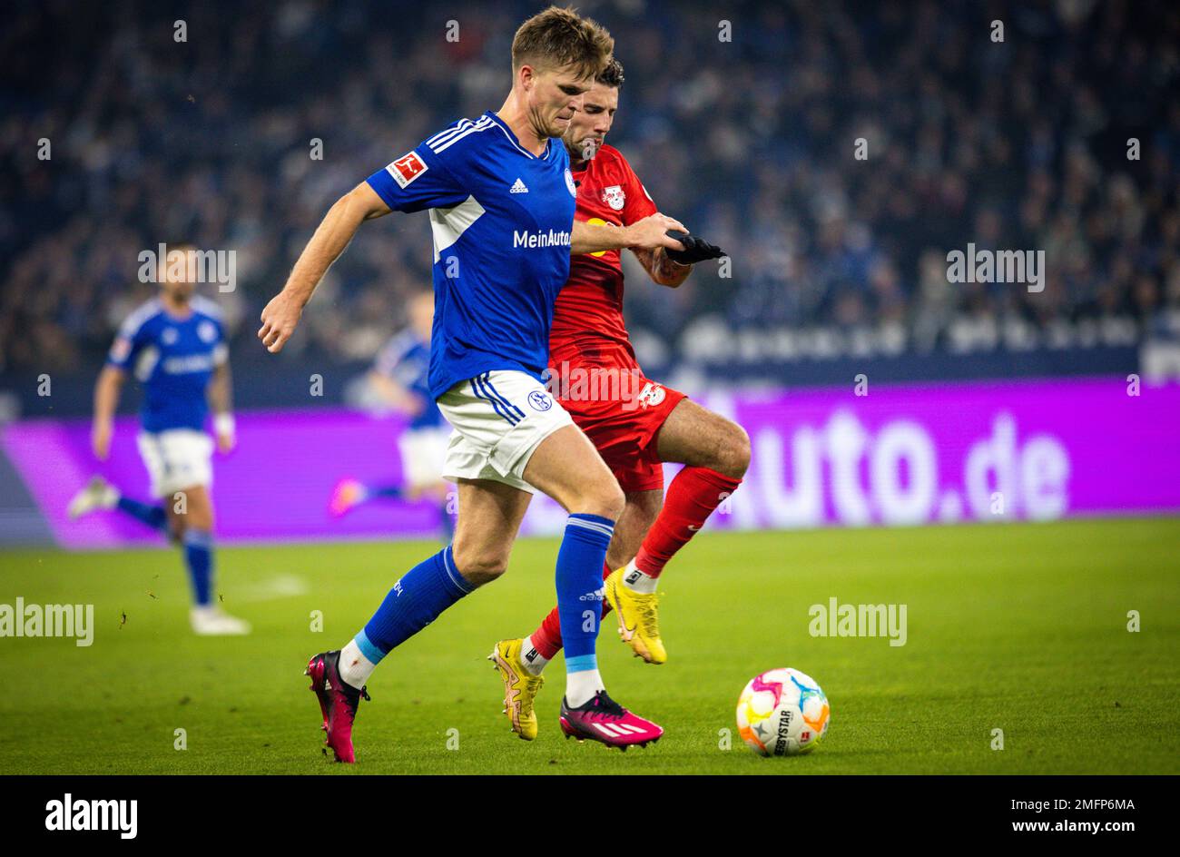 Gelsenkirchen, Germany. 24th Jan, 2023. Marius Bülter (S04), Dominik ...