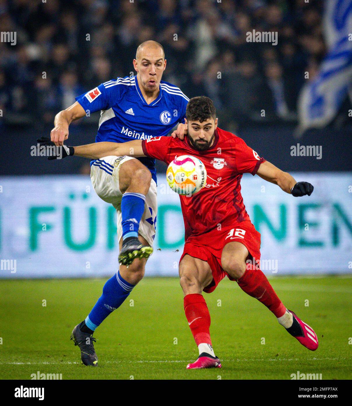 Gelsenkirchen, Germany. 24th Jan, 2023. Michael Frey (S04), Josko ...