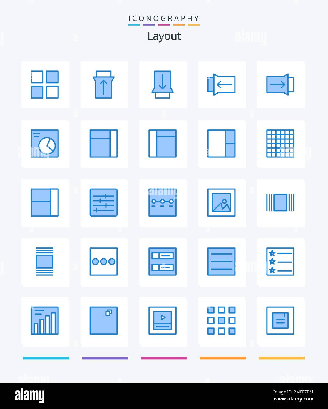 Creative Layout 25 Blue icon pack Such As image. steps. wireframe ...