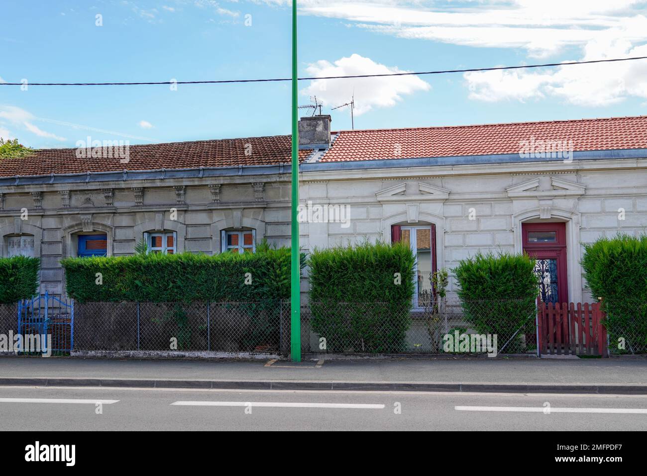 Outside building renovation of ancient old house before and after ...
