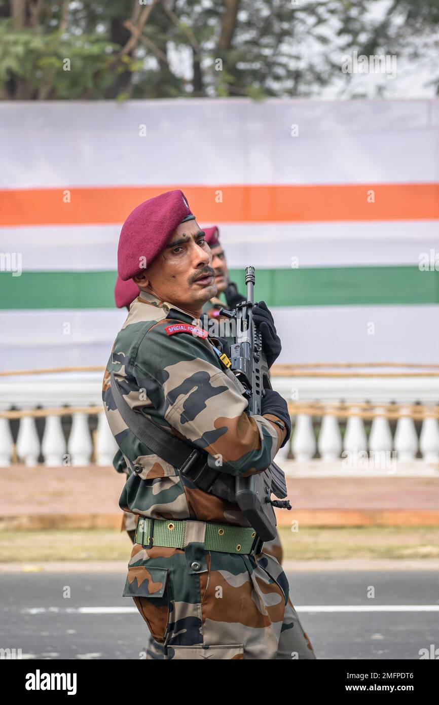 Indian Army Officer preparing for taking part in the upcoming Indian ...