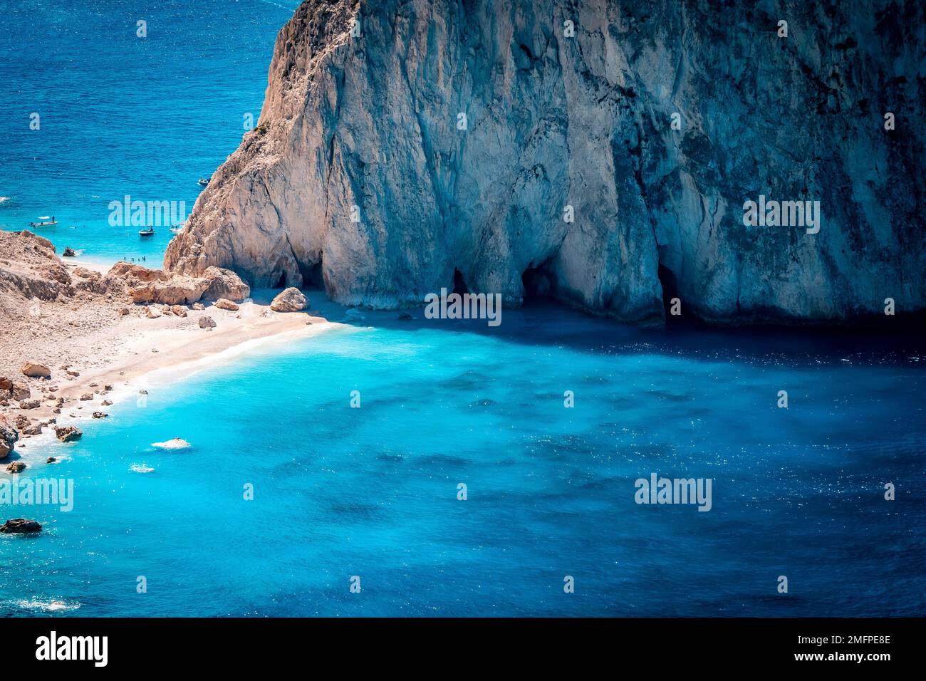 Myzithres beach, a secluded headland, one of the most scenic spots on ...