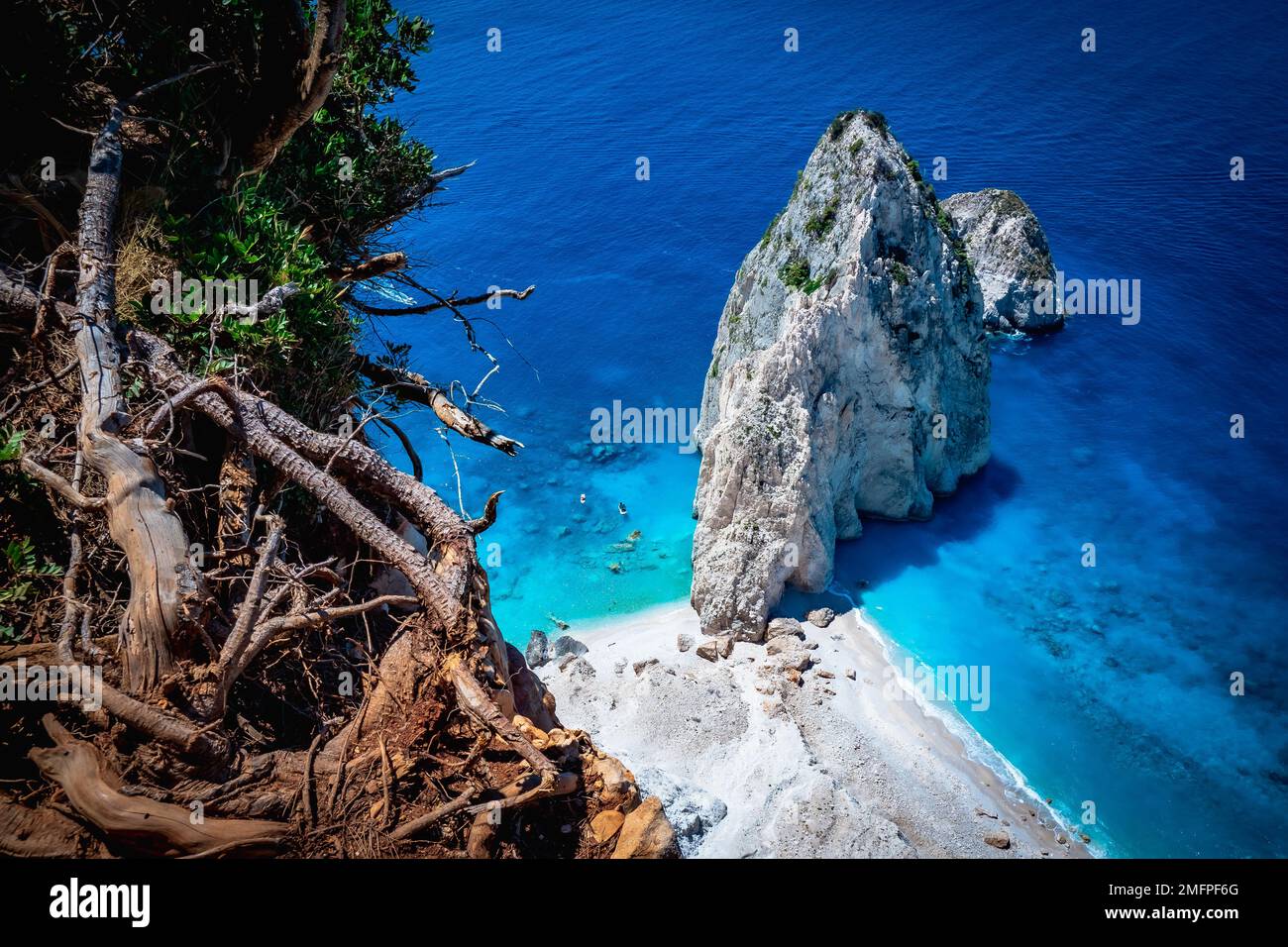 Myzithres beach, a secluded headland, one of the most scenic spots on ...