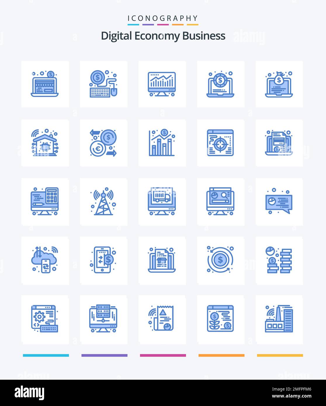 Creative Digital Economy Business 25 Blue icon pack Such As smart home ...