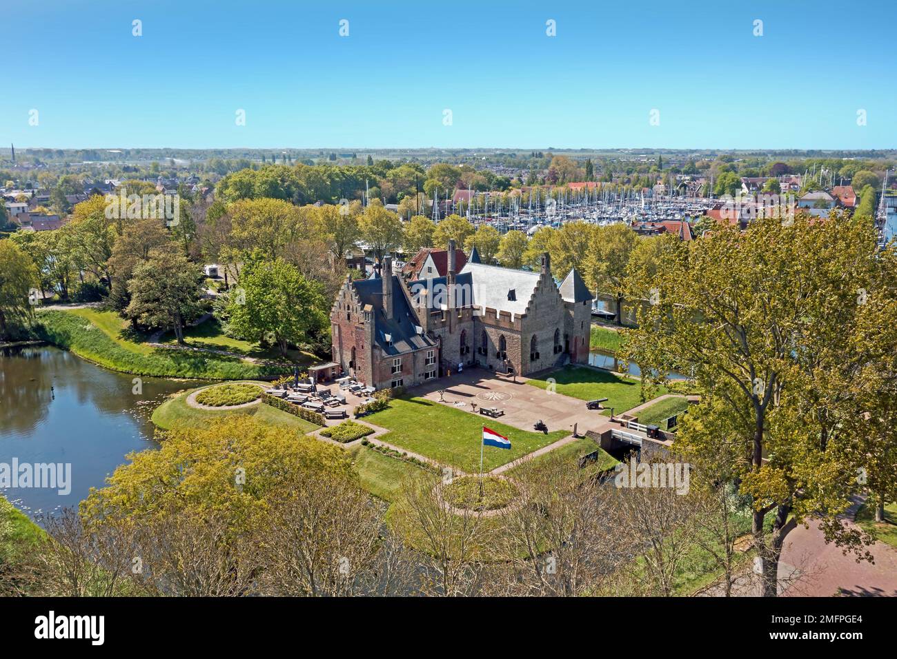 Aerial from the Radboud castle in Medemblik in the Netherlands Stock ...