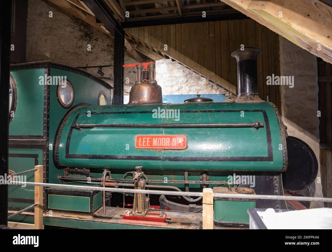 Lee Moor steam train at Wheal Martyn Clay Works in Cornwall Stock Photo ...
