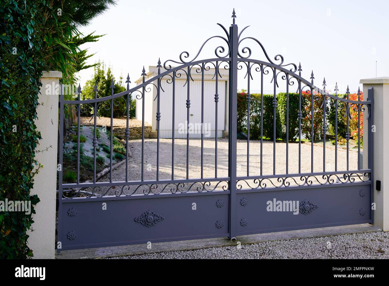 portal classic steel aluminum grey metal gate and door home access ...