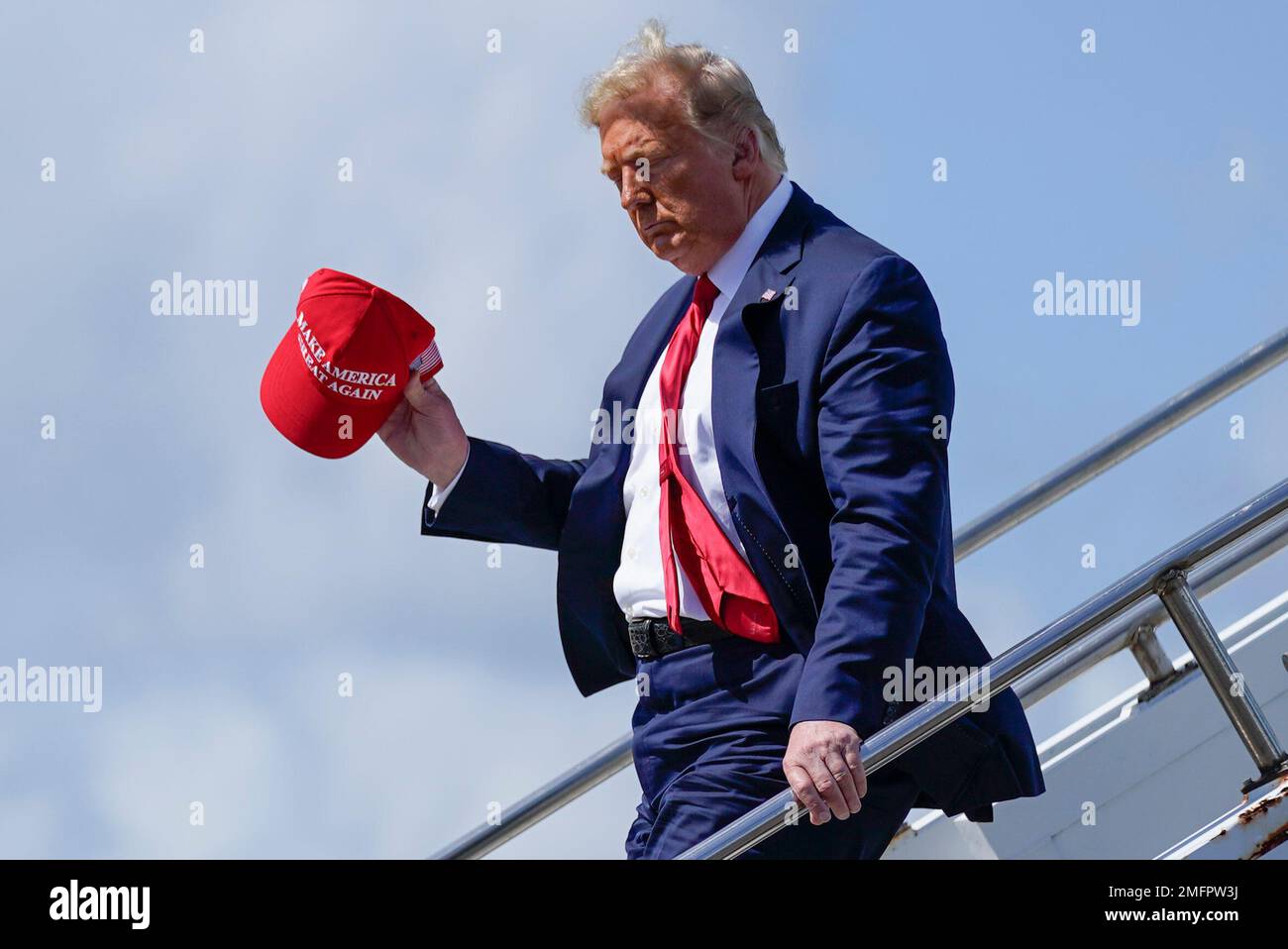 President Donald Trump arrives at Tampa International Airport, Thursday ...