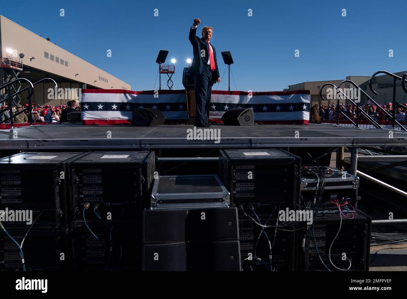 President Donald Trump speaks during a campaign rally at Phoenix ...
