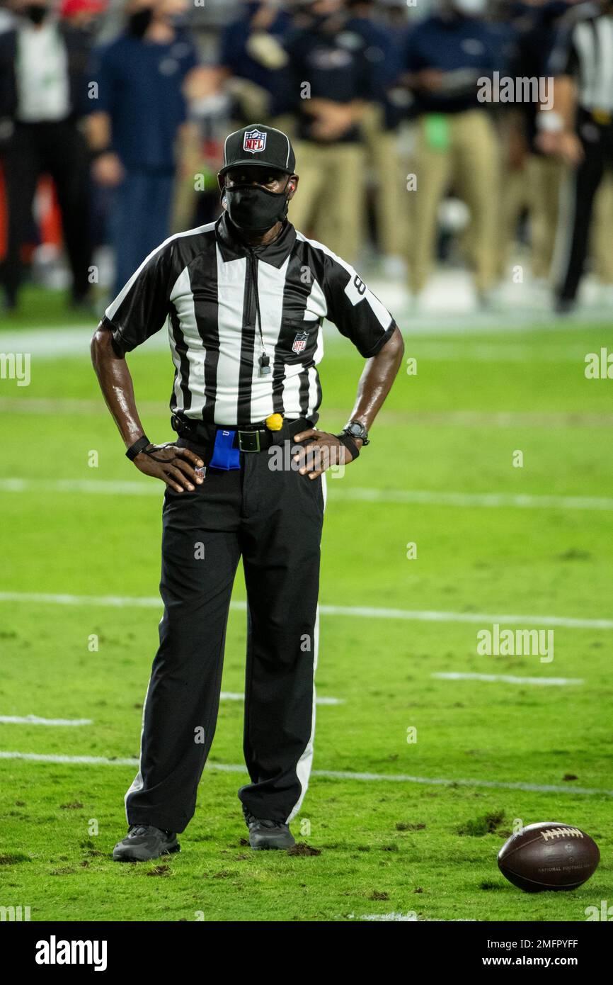 Umpire Roy Ellison (81) stands on the field during an NFL football game ...