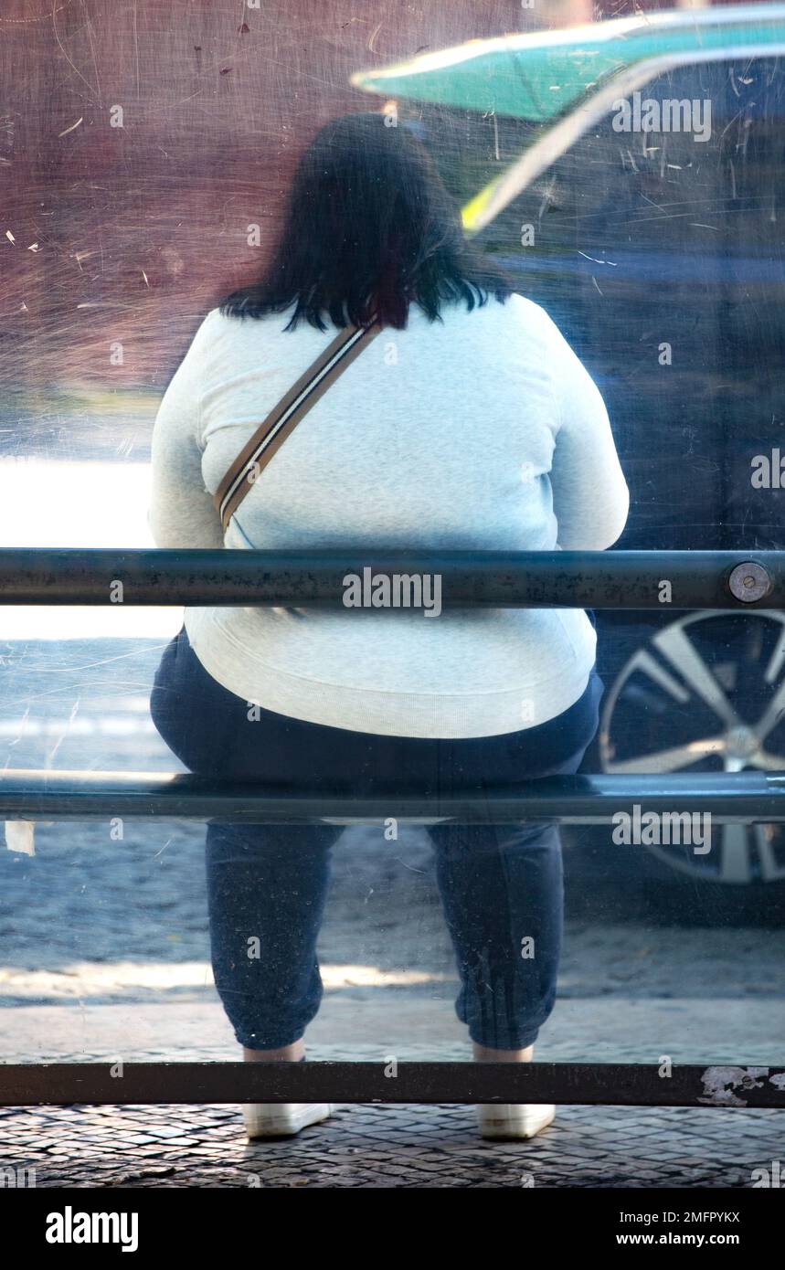 Overweight woman lonely hi-res stock photography and images - Alamy