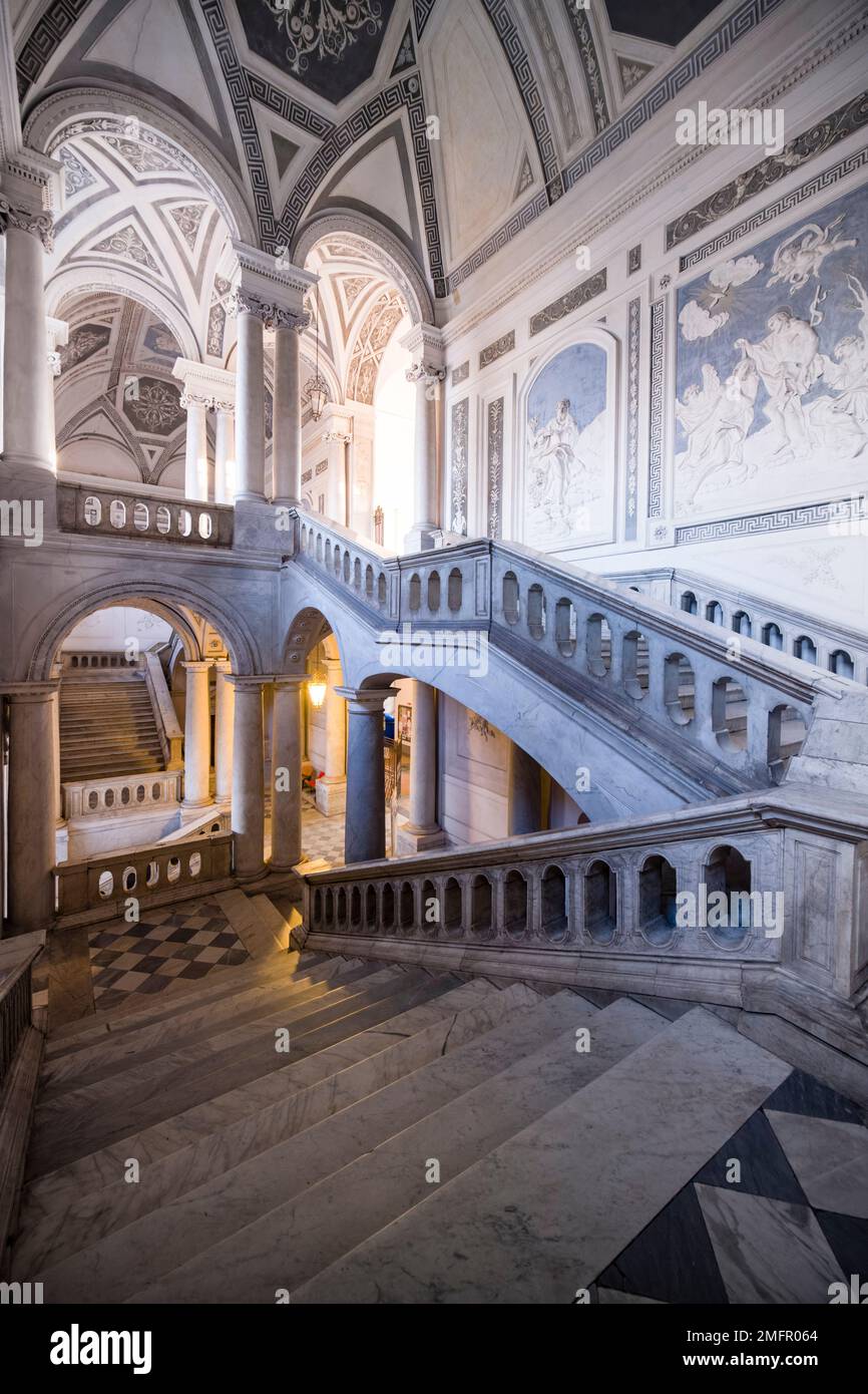 Staircase in the building of Resti di Ninfeo, an archaeological site in ...