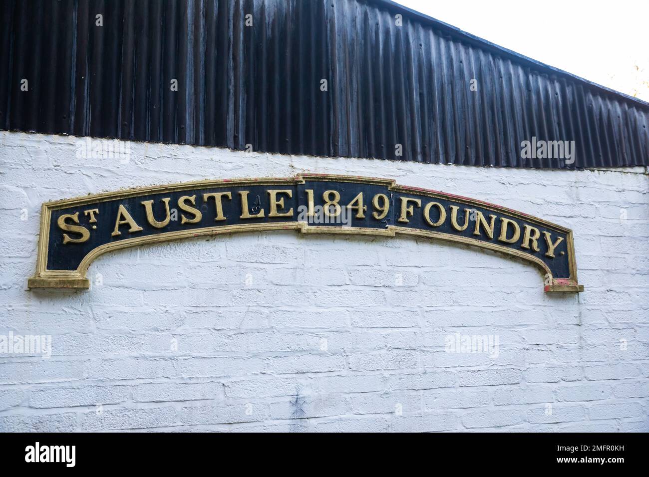St Austle 1849 Foundry sign at Wheal Martyn Clay Works in Cornwall ...
