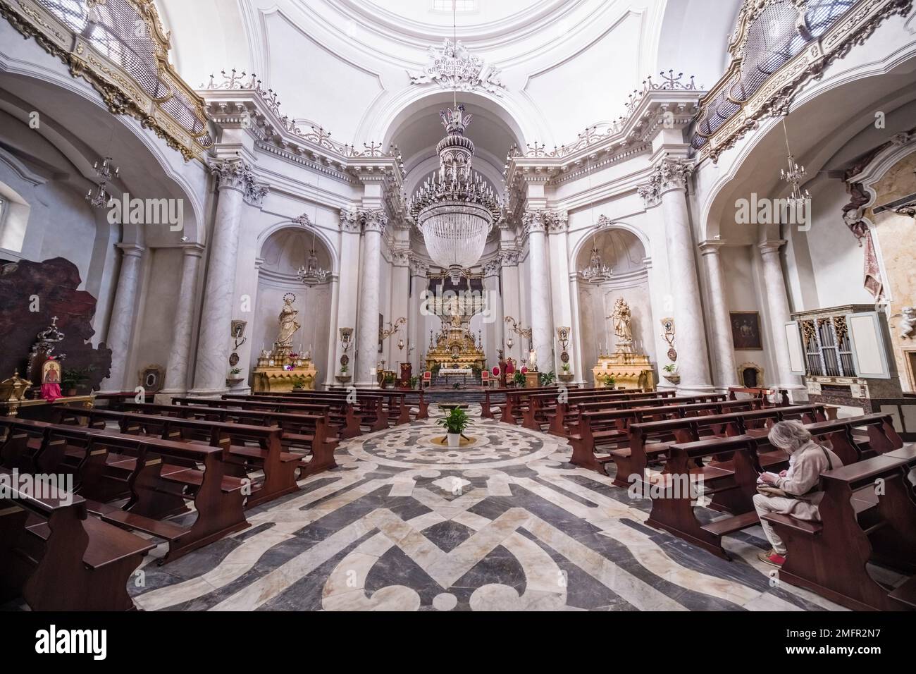 Altar and interior furnishings inside the church Abbey of St Agatha ...
