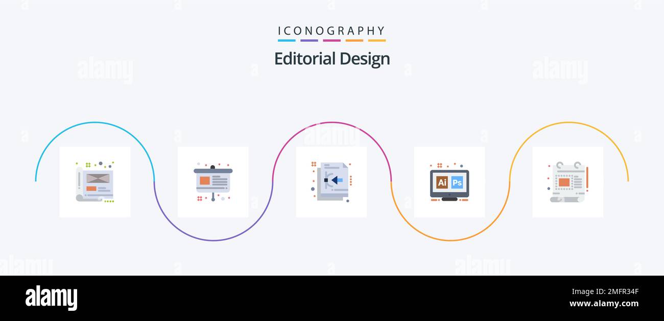 Editorial Design Flat 5 Icon Pack Including ai. ps. presentation. hex ...