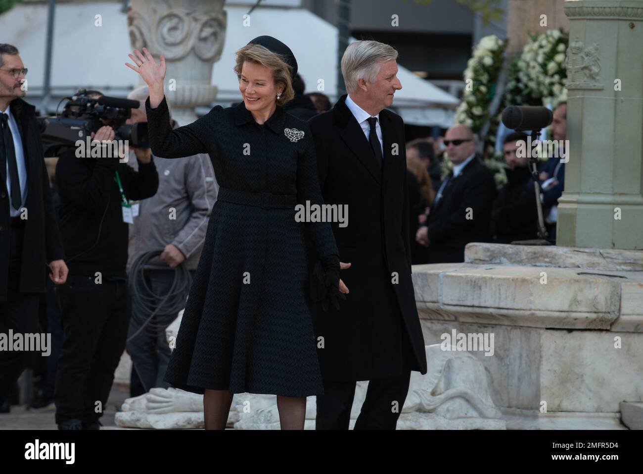 Athens, Greece. 16th January 2023. Queen Mathilde of Belgium and King ...