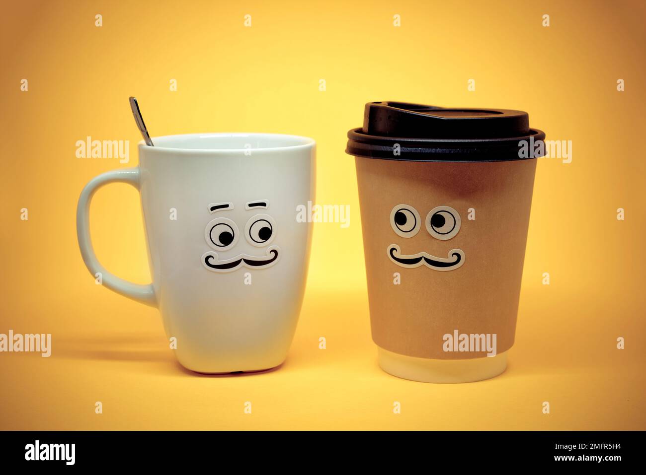 Smiley coffee cup Stock Photo - Alamy